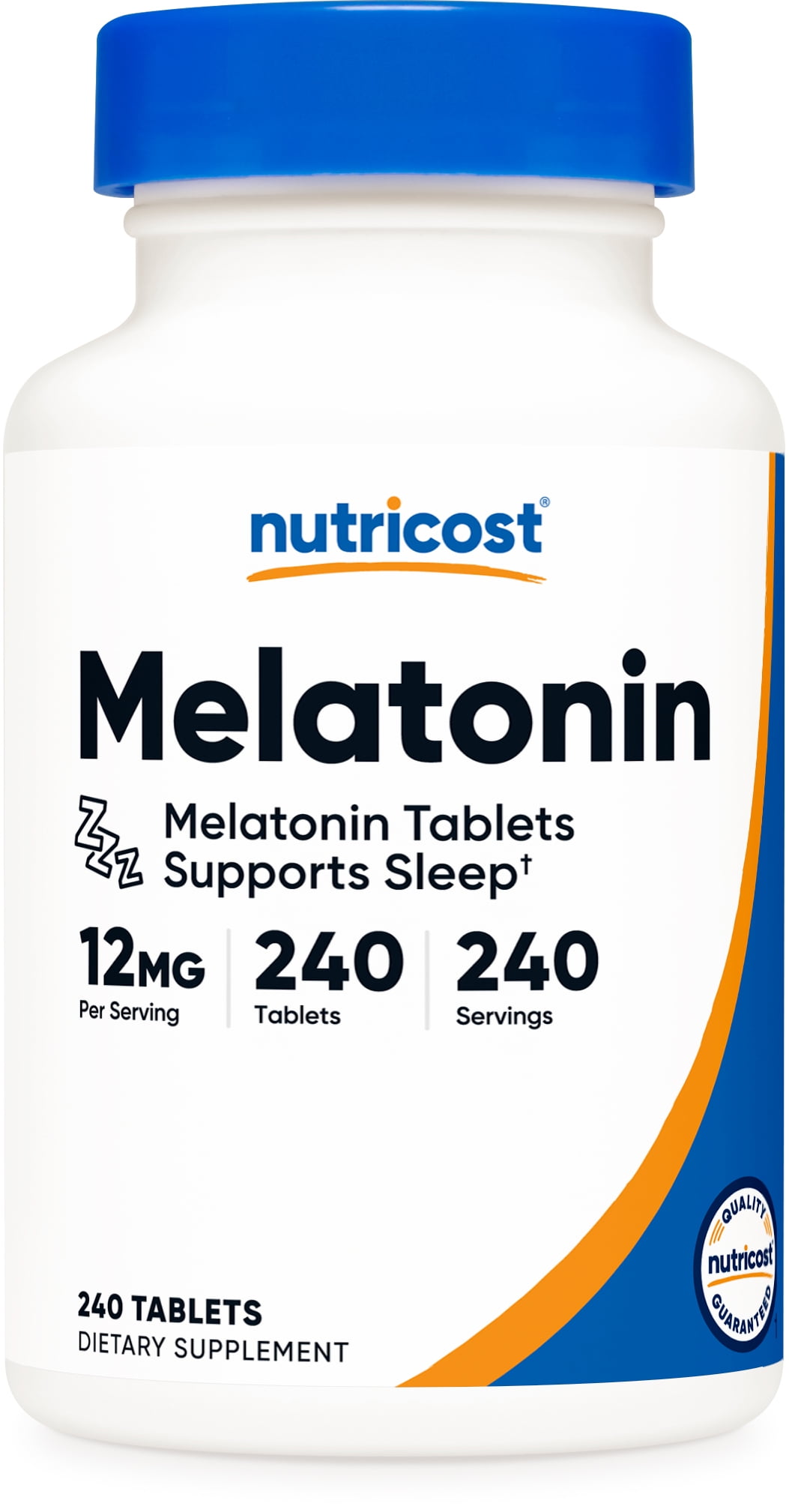Nutricost Melatonin 12mg, 240 Easy-to-Swallow Tablets - Non-GMO, Gluten ...