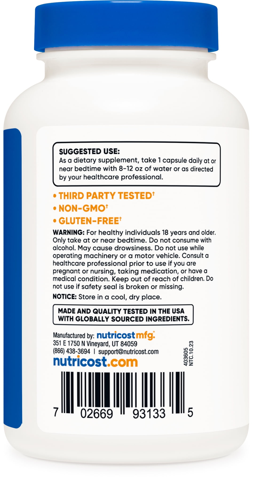 Nutricost Melatonin 5mg, 240 Capsules - Quality-Tested, Non-GMO, Gluten ...