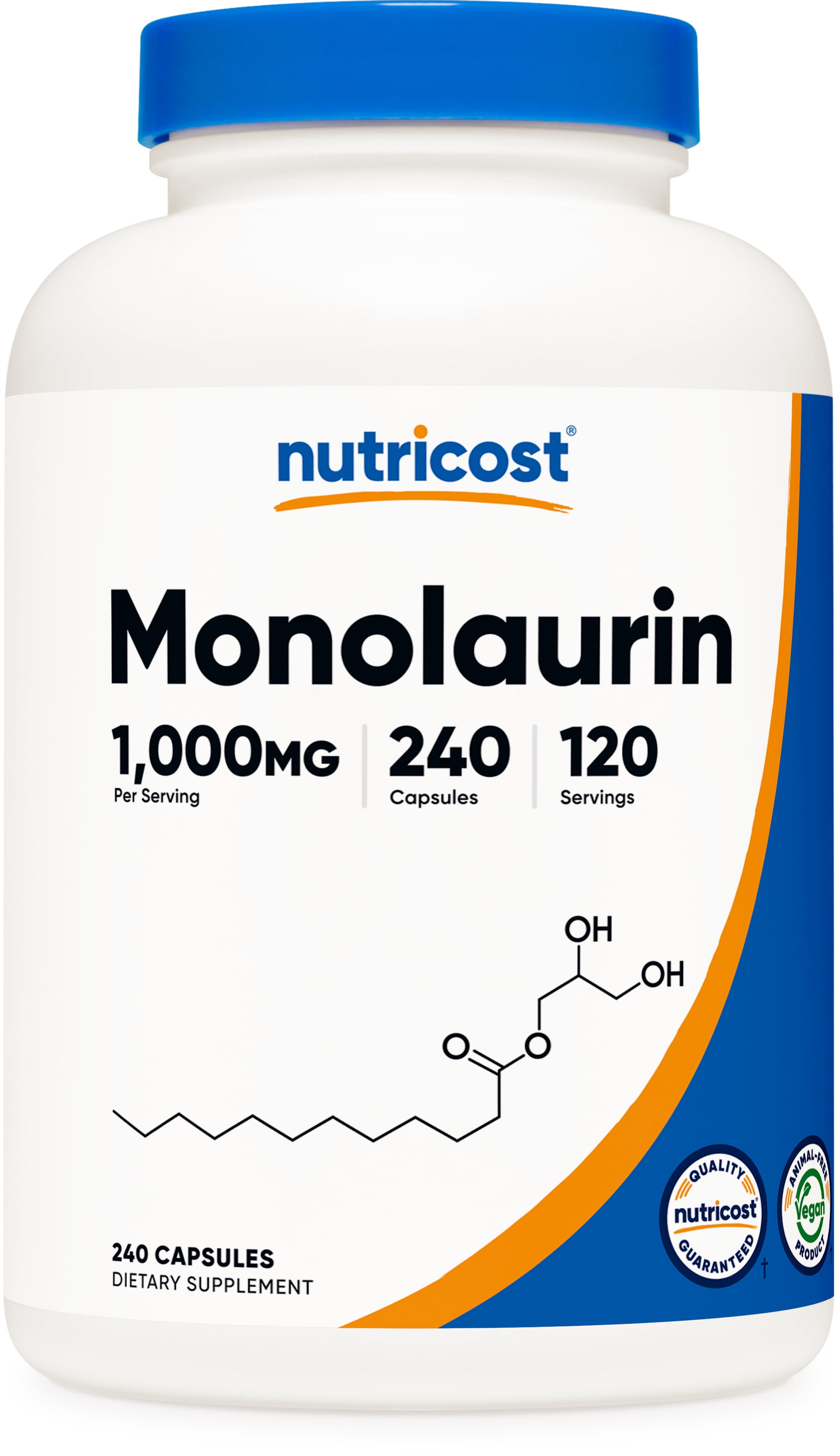Nutricost Monolaurin Supplements, 240 Vegan Capsules (1000mg, 120 ...