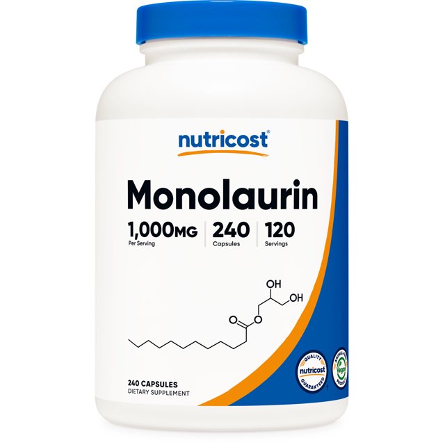 Nutricost Monolaurin Supplements, 240 Vegan Capsules (1000mg, 120 ...