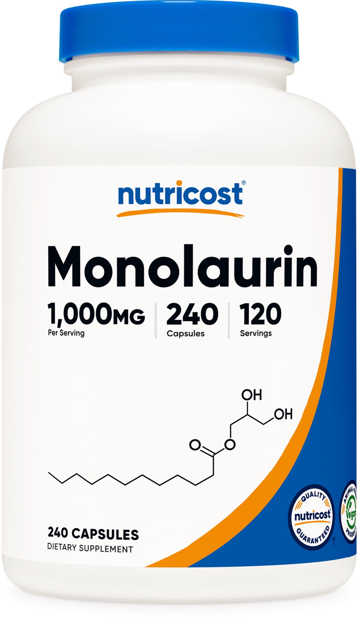 Nutricost Monolaurin Supplement, 1,000 mg Per Serving, 240 Capsules ...