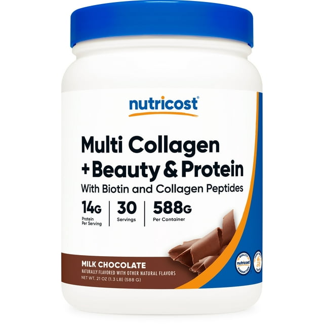 Nutricost Multi Collagen + Beauty & Protein Powder (Milk Chocolate ...