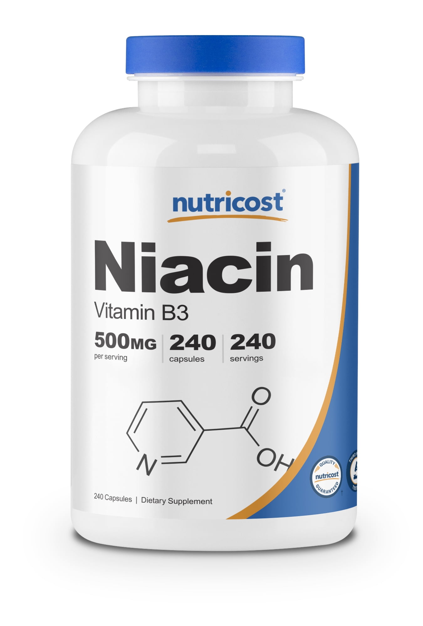 Nutricost Niacin 500mg Vitamin B3, 240 Capsules - Non-GMO, Gluten Free Supplement - Walmart.com