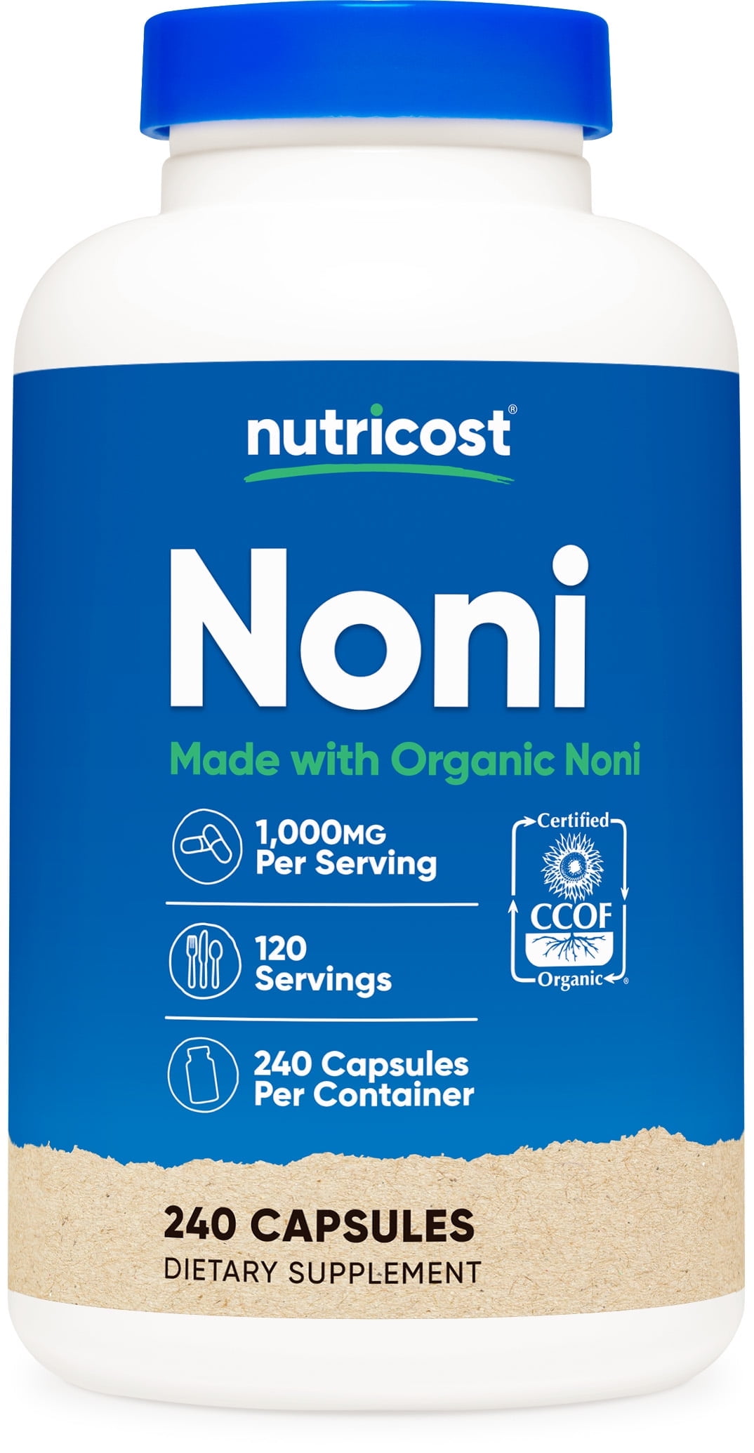 Nutricost Organic Noni 1,000mg Dietary Supplement, 240 Capsules ...