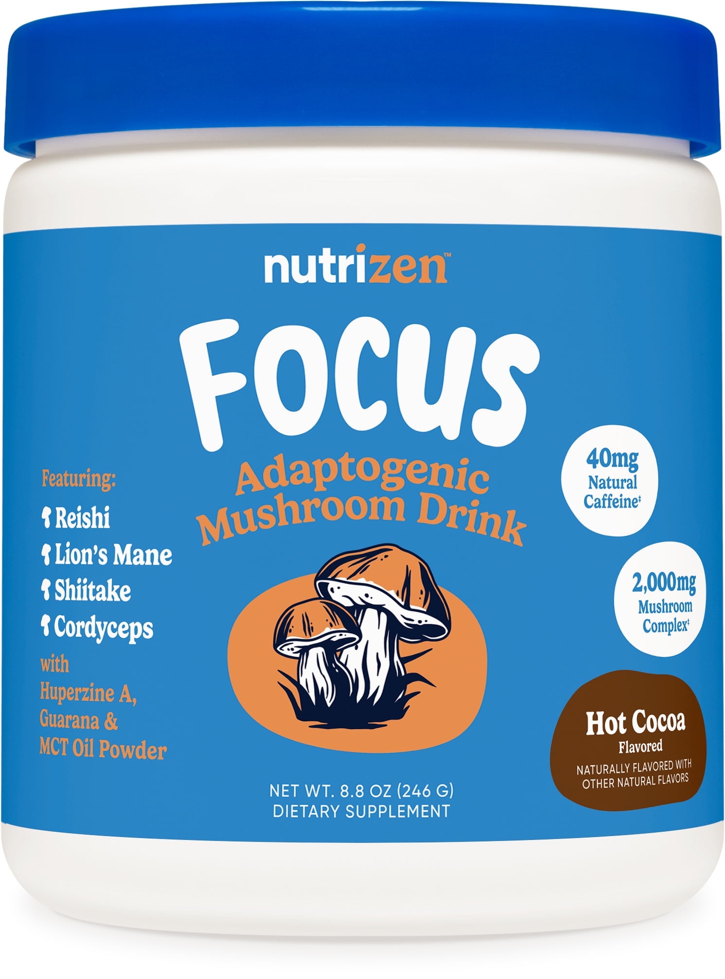 Nutricost Nutrizen AM Focus Adaptogenic Mushroom Drink (Hot Cocoa ...
