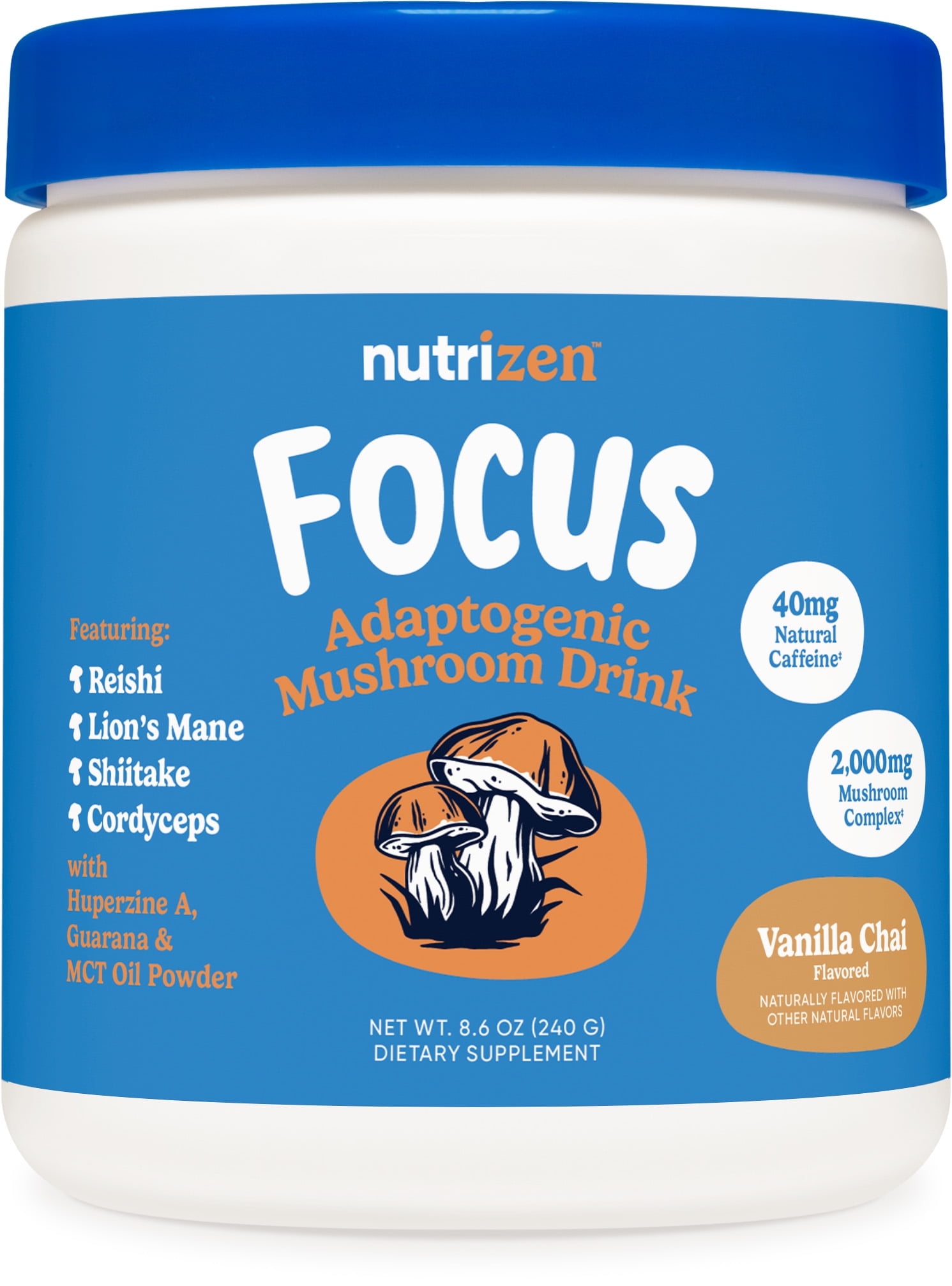 Nutricost Nutrizen AM Focus Adaptogenic Mushroom Drink (Vanilla Chai ...