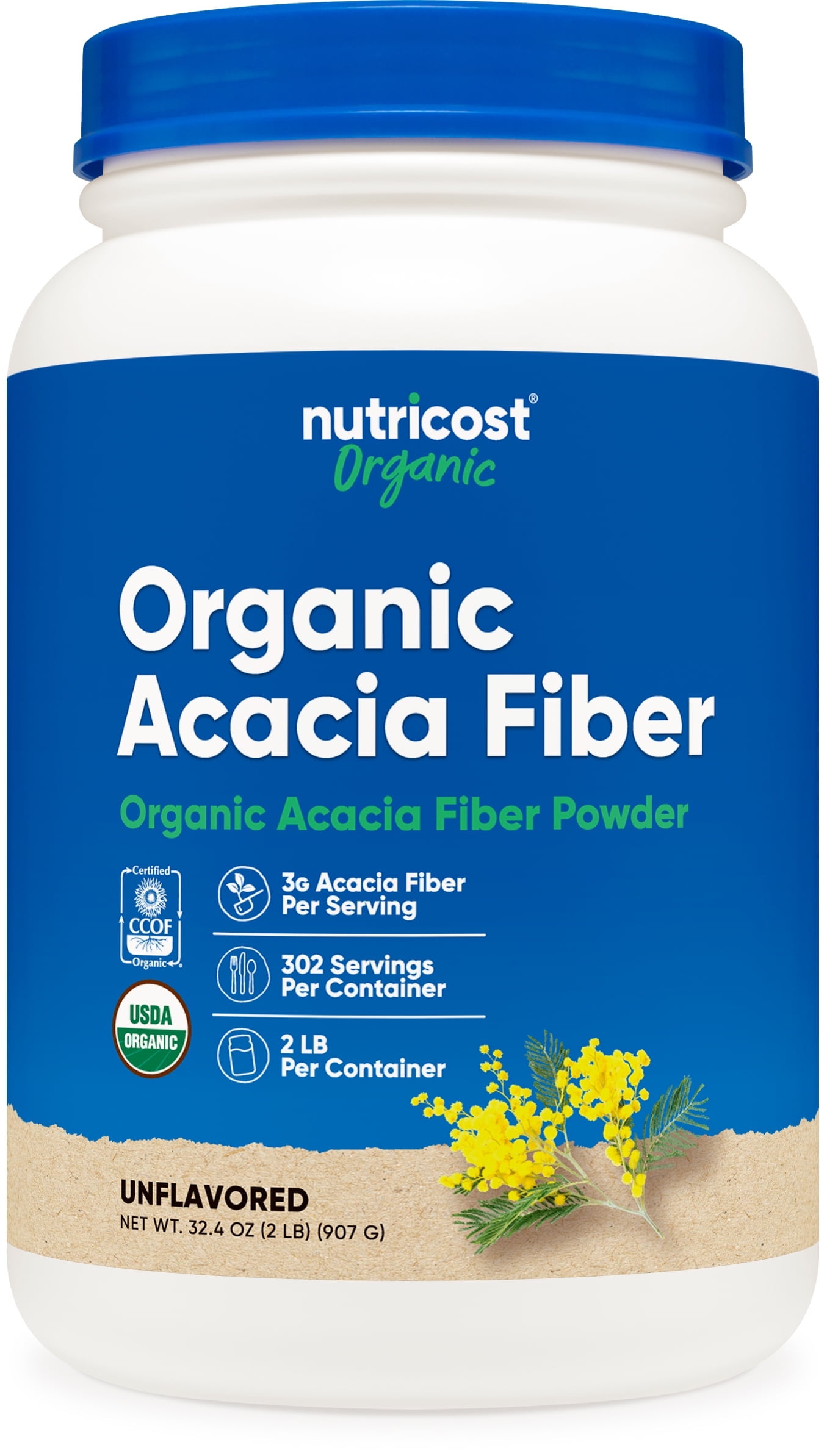 Nutricost Acacia Fiber Powder Supplement, 2 LB, Non-GMO, Gluten Free ...