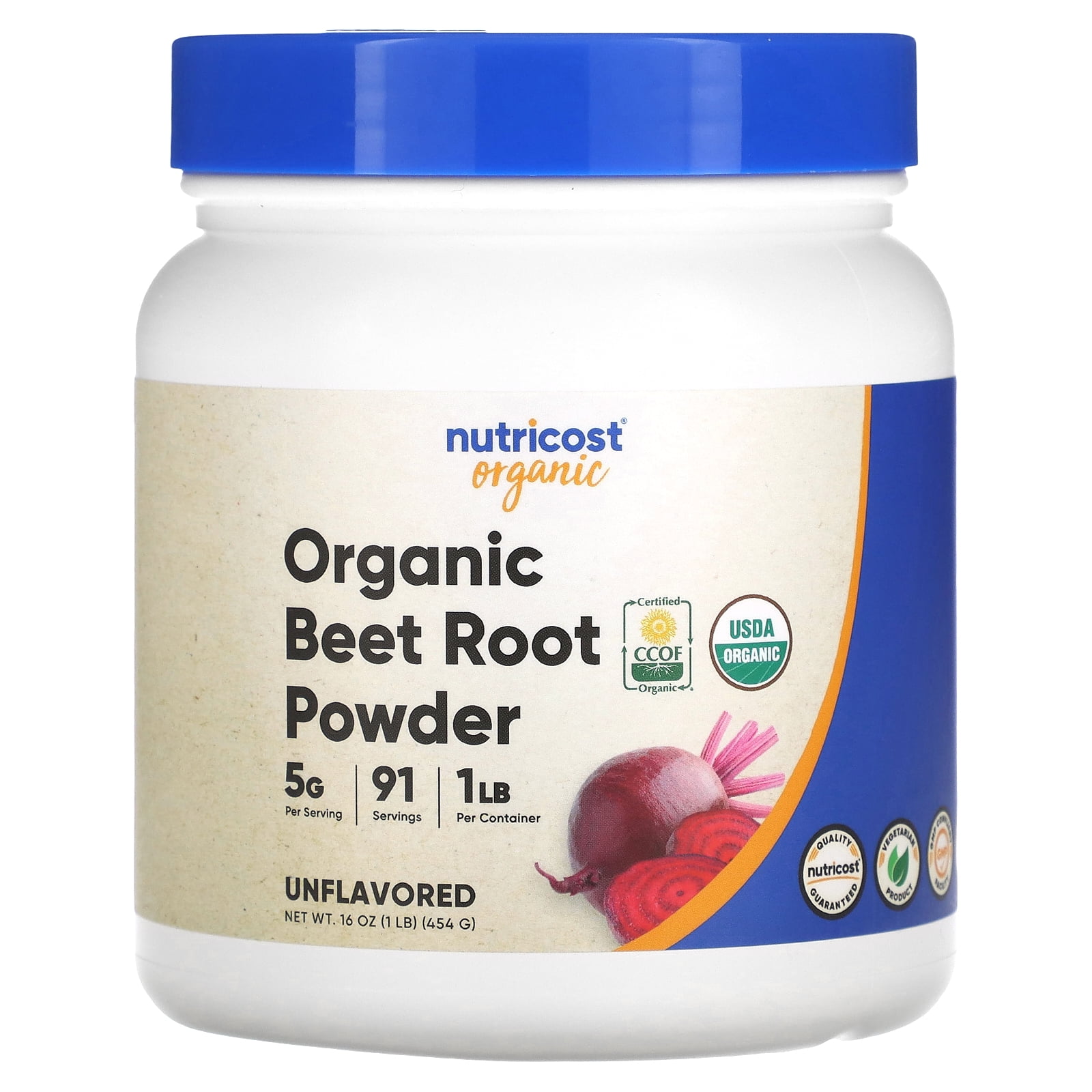 Nutricost Pure Bulk Juice Beet Root Powder 1 lb - USDA Certified ...