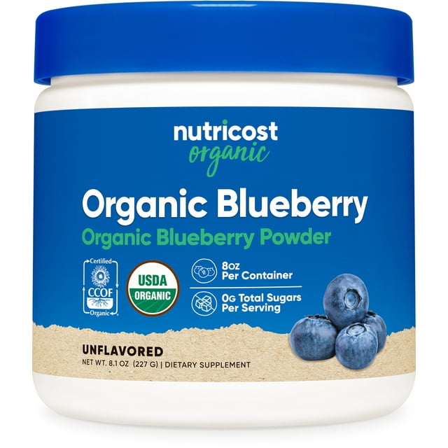 Nutricost Organic Whole Blueberry Powder Supplement, 8oz (227 Grams ...