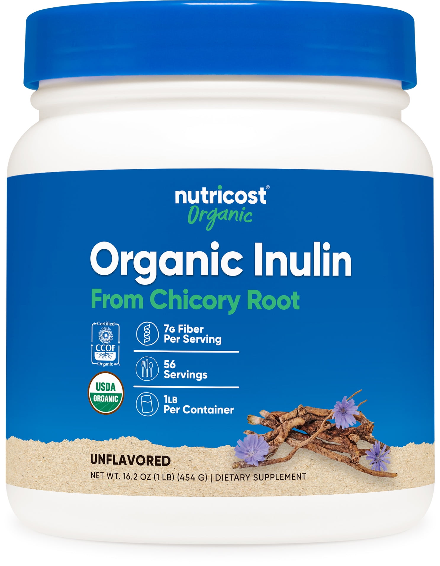 Nutricost Organic Inulin Powder 1LB - High Fiber for Digestive Health ...