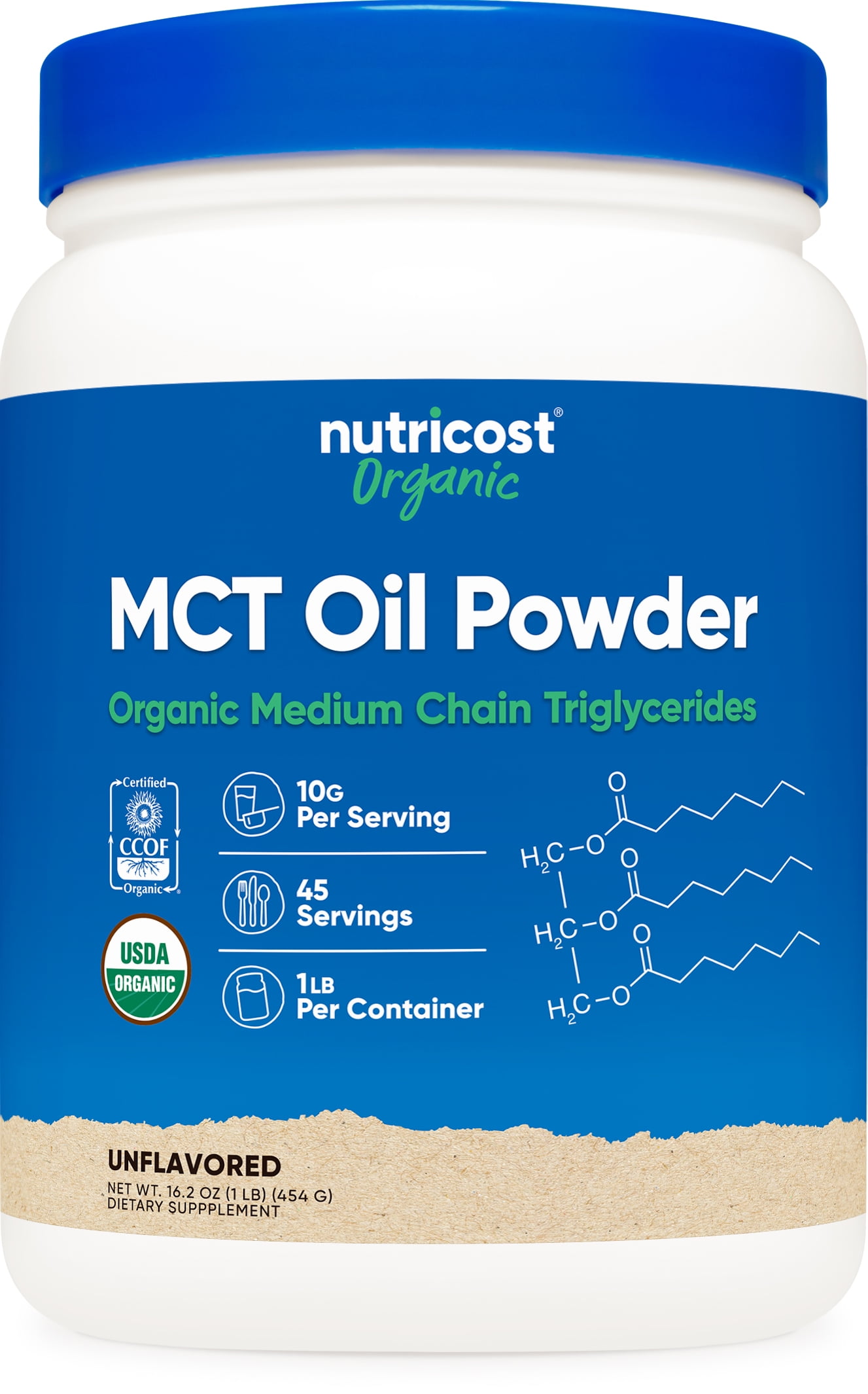 Nutricost Organic MCT Oil Powder, 1LB, Vegetarian, Gluten-Free, Coconut ...
