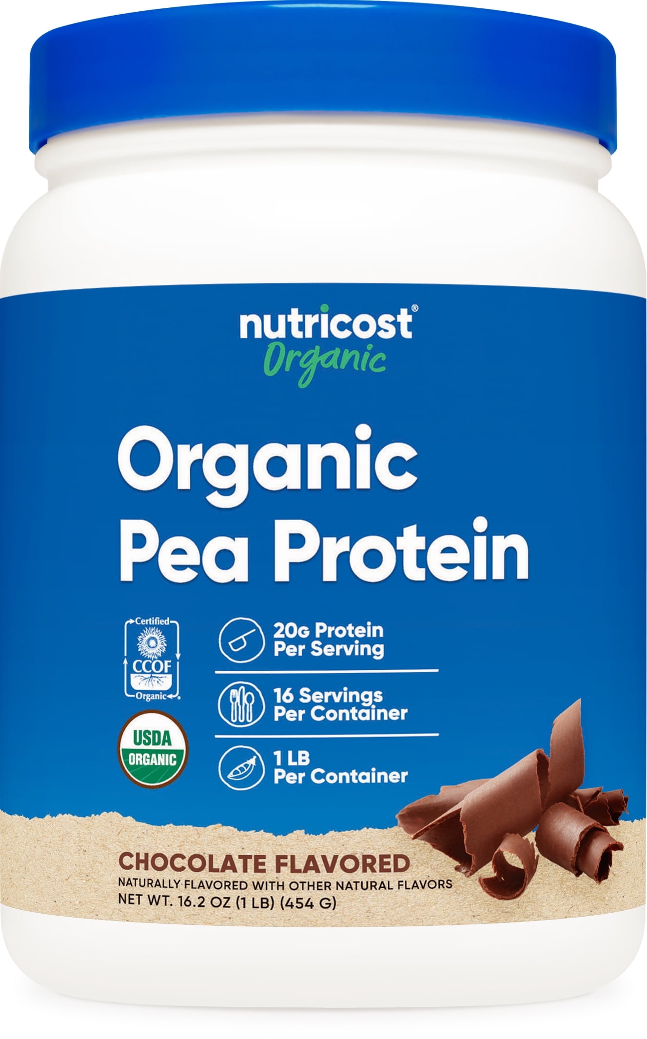 Nutricost Organic Pea Protein Powder (1LBS) - Chocolate, Certified USDA Organic, Protein from ...