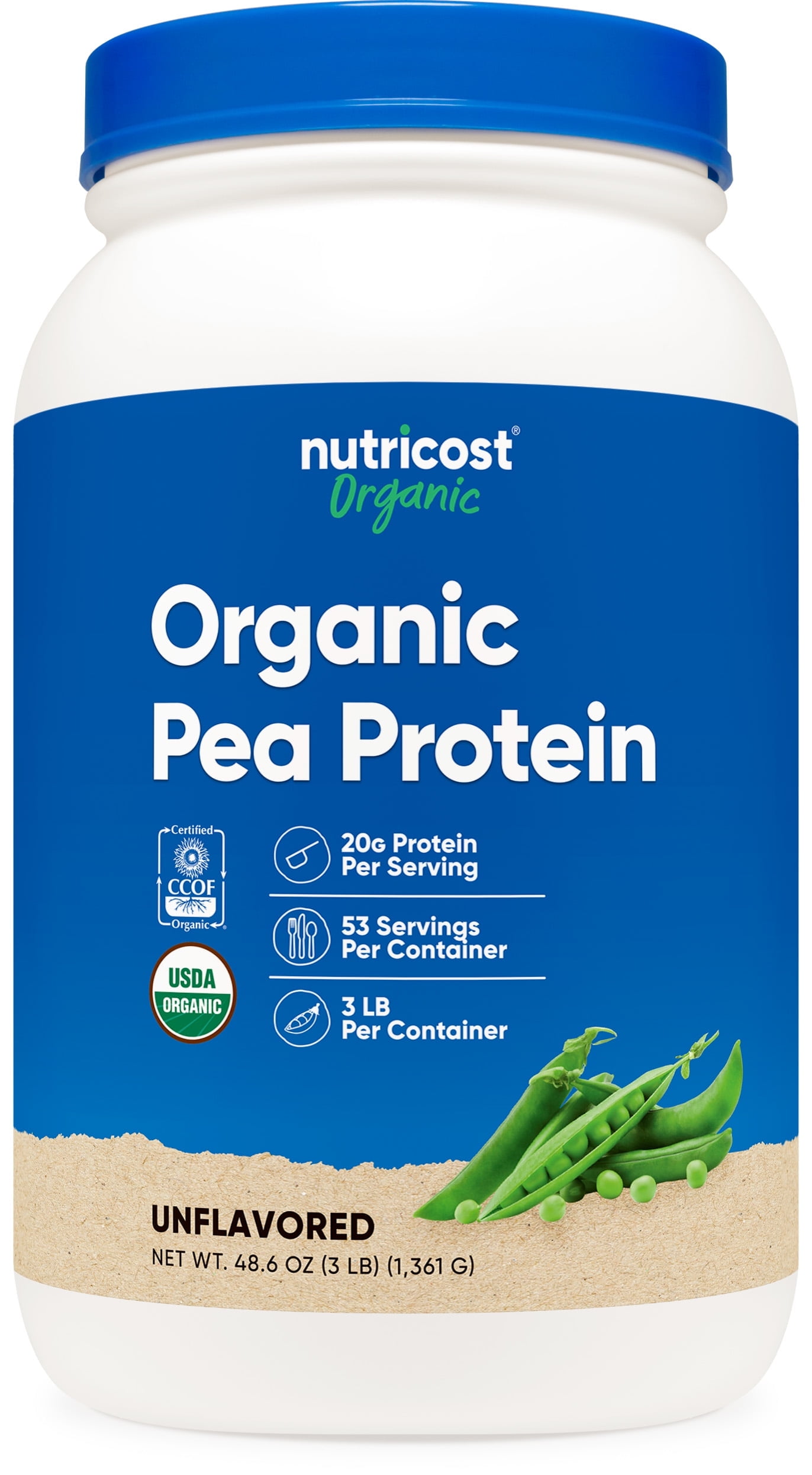 Nutricost Organic Pea Protein Powder (3LBS) - Unflavored, Certified ...