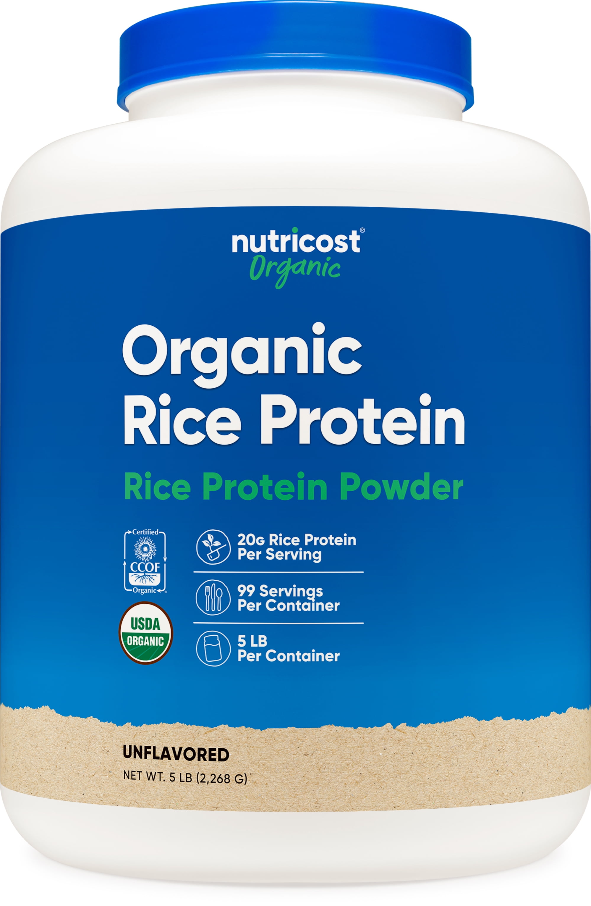Nutricost Organic Rice Protein Powder (5 LB) - Gluten-Free, Non-GMO ...