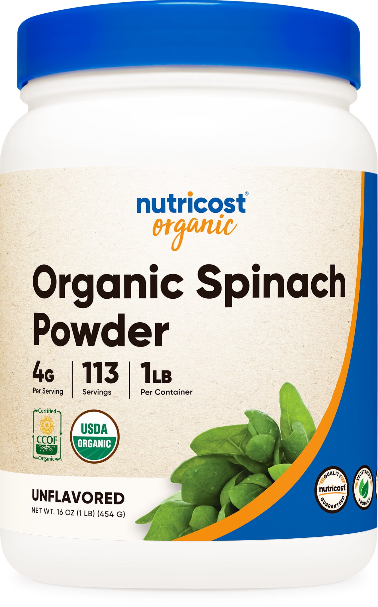 Nutricost Organic Spinach Powder 1LB - Certified Organic Supplement ...