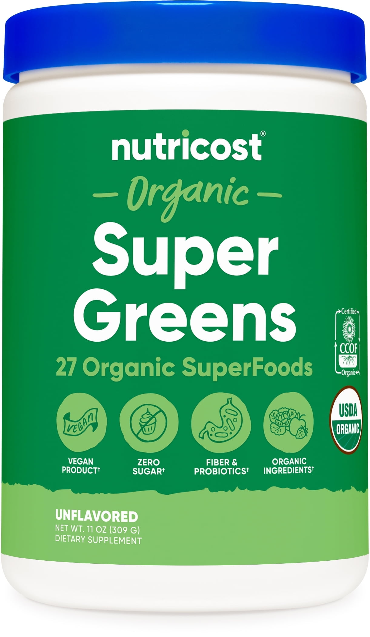 Nutricost Organic Super Greens Powder (30 Servings) - Superfood ...