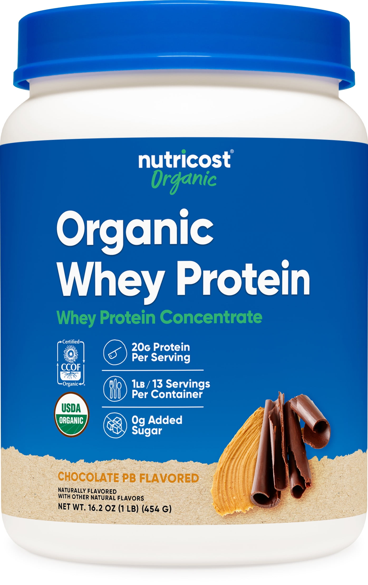 Nutricost Organic Whey Protein Concentrate, Chocolate Peanut Butter Flavored, (1LB) - Gluten ...