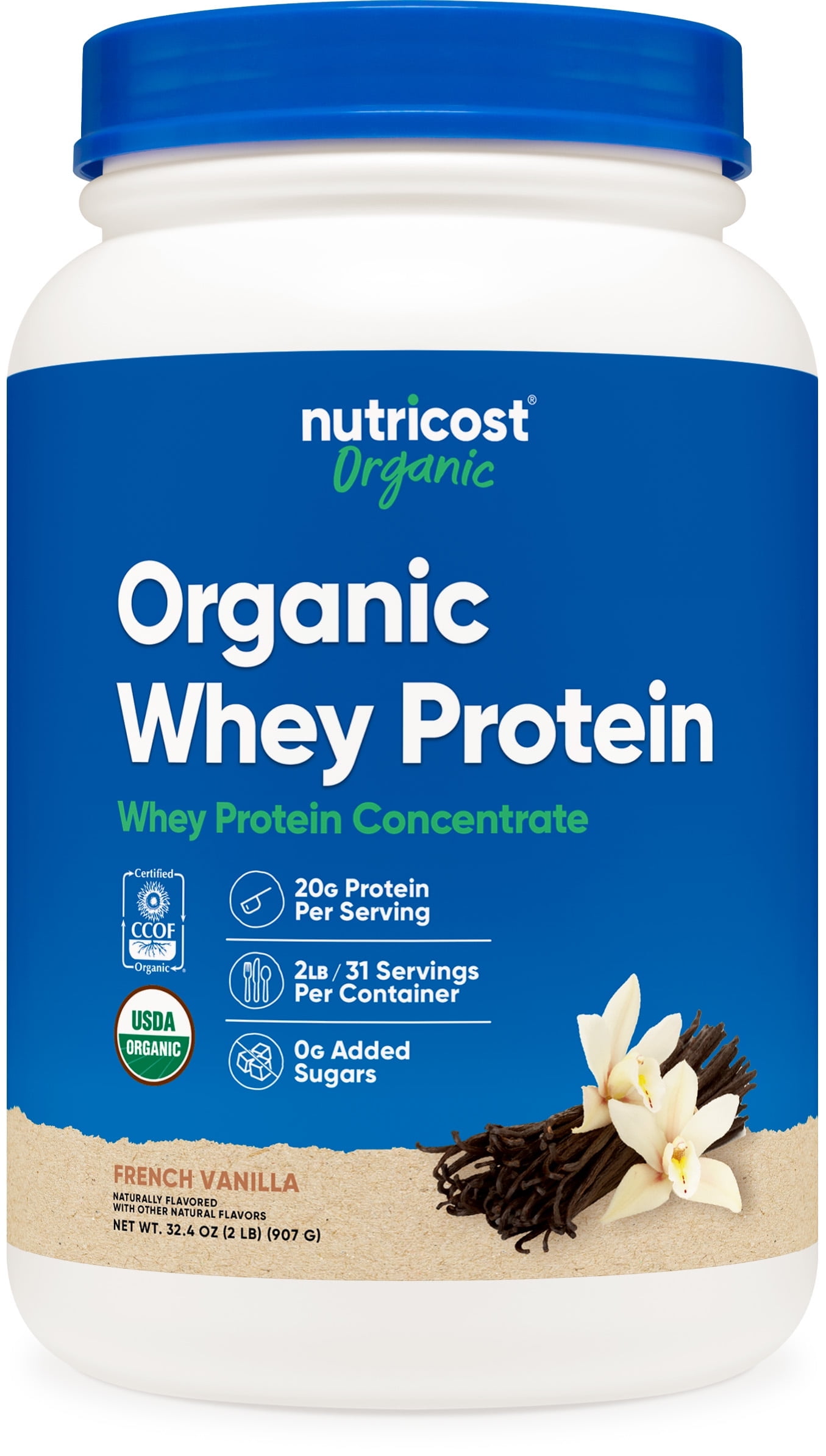 Nutricost Organic Whey Protein Concentrate, French Vanilla Flavored ...