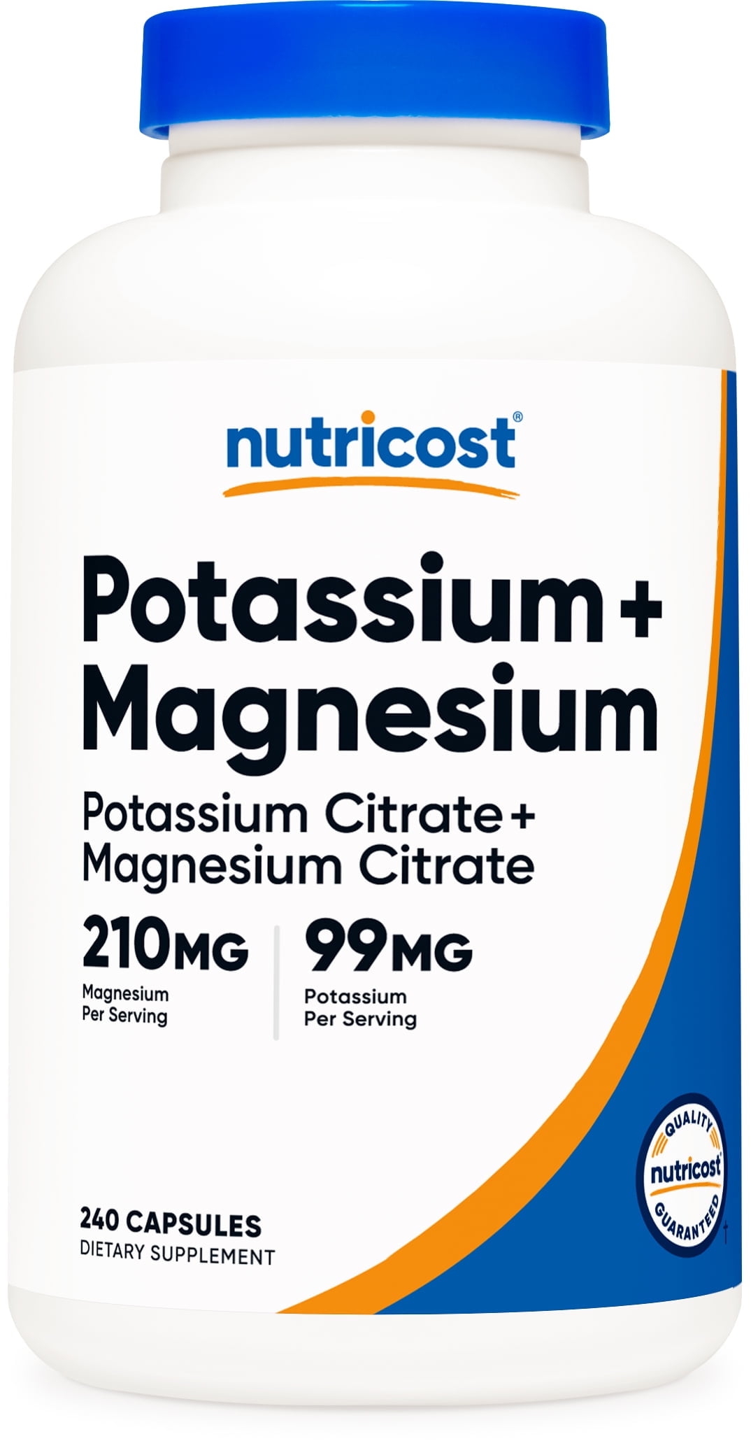 Nutricost Potassium (99 mg) Magnesium (210 mg) Citrates, 240 Capsules ...