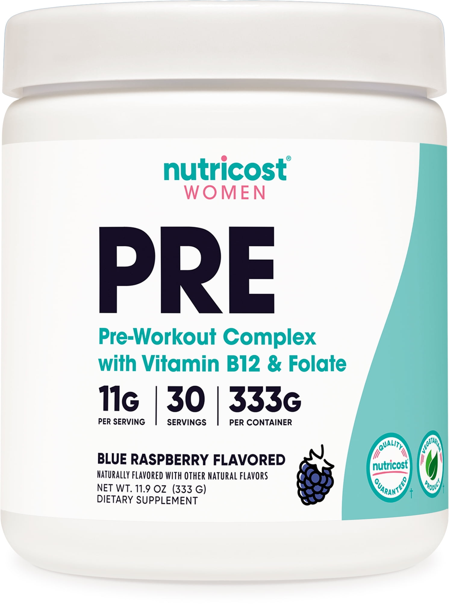 Nutricost Pre-Workout Supplement Powder for Women, Blue Raspberry, 30 ...