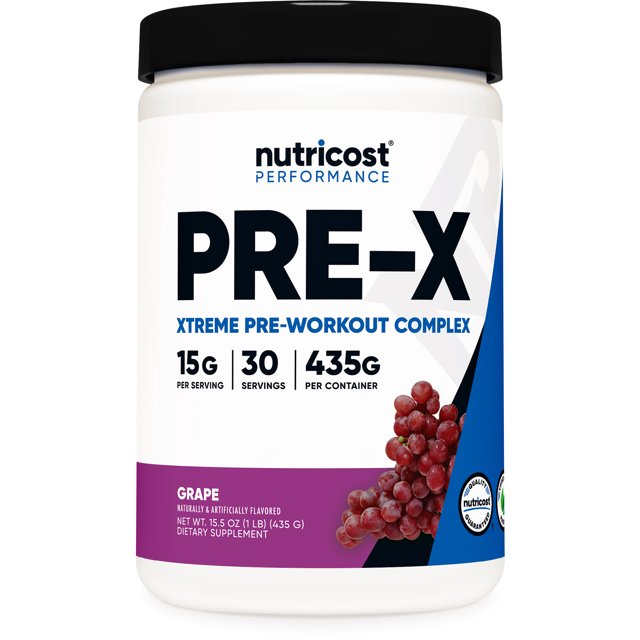 Nutricost Pre-X, Extreme Pre-Workout Powder Complex, Grape, 30 Servings ...