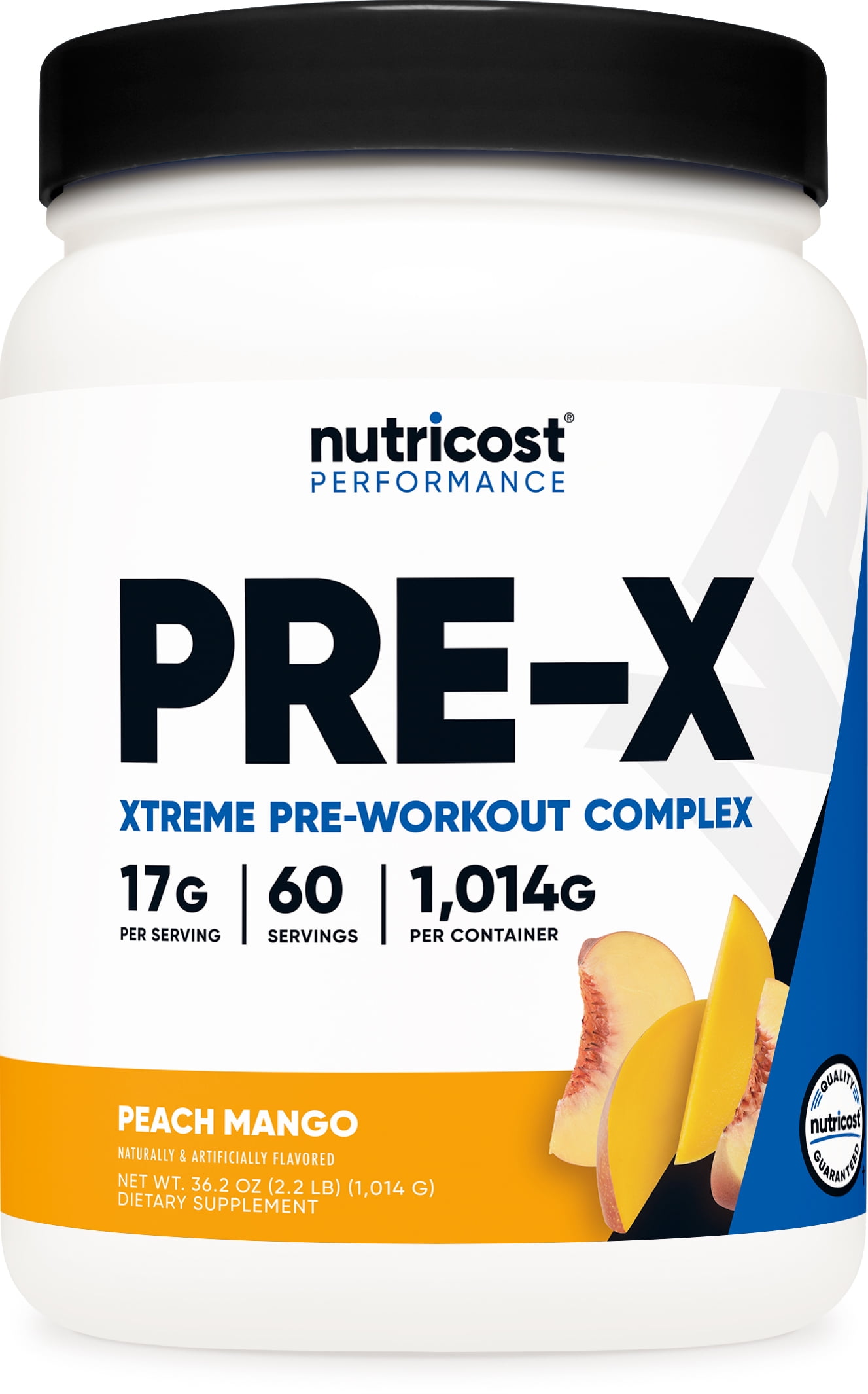 Nutricost Pre-X Xtreme PreWorkout Energy Powder, Peach Mango, 60 Servings, Vegetarian, Non-GMO ...
