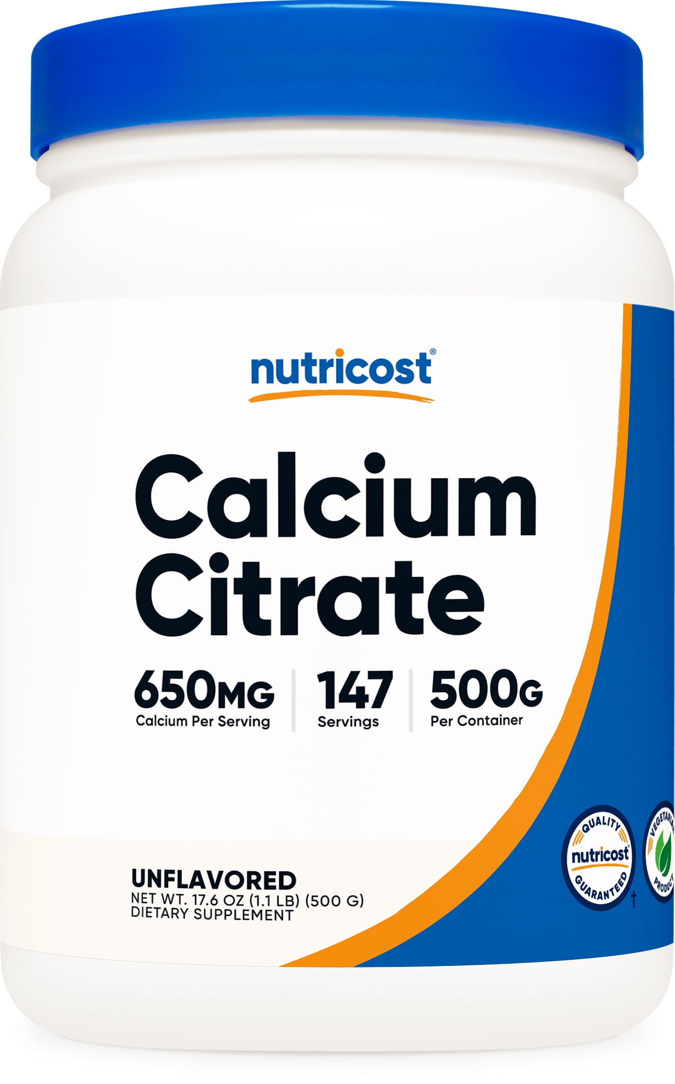 Nutricost Pure Calcium Citrate Powder 500 Grams (Unflavored) Supplement ...