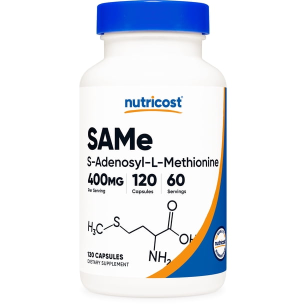 Nutricost SAMe (S-Adenosyl-L-Methionine) Supplement 400mg, 120 Capsules ...
