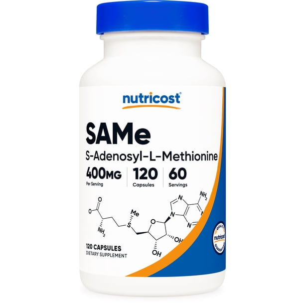 Nutricost SAMe (S-Adenosyl-L-Methionine) Supplement 400mg, 120 Capsules ...