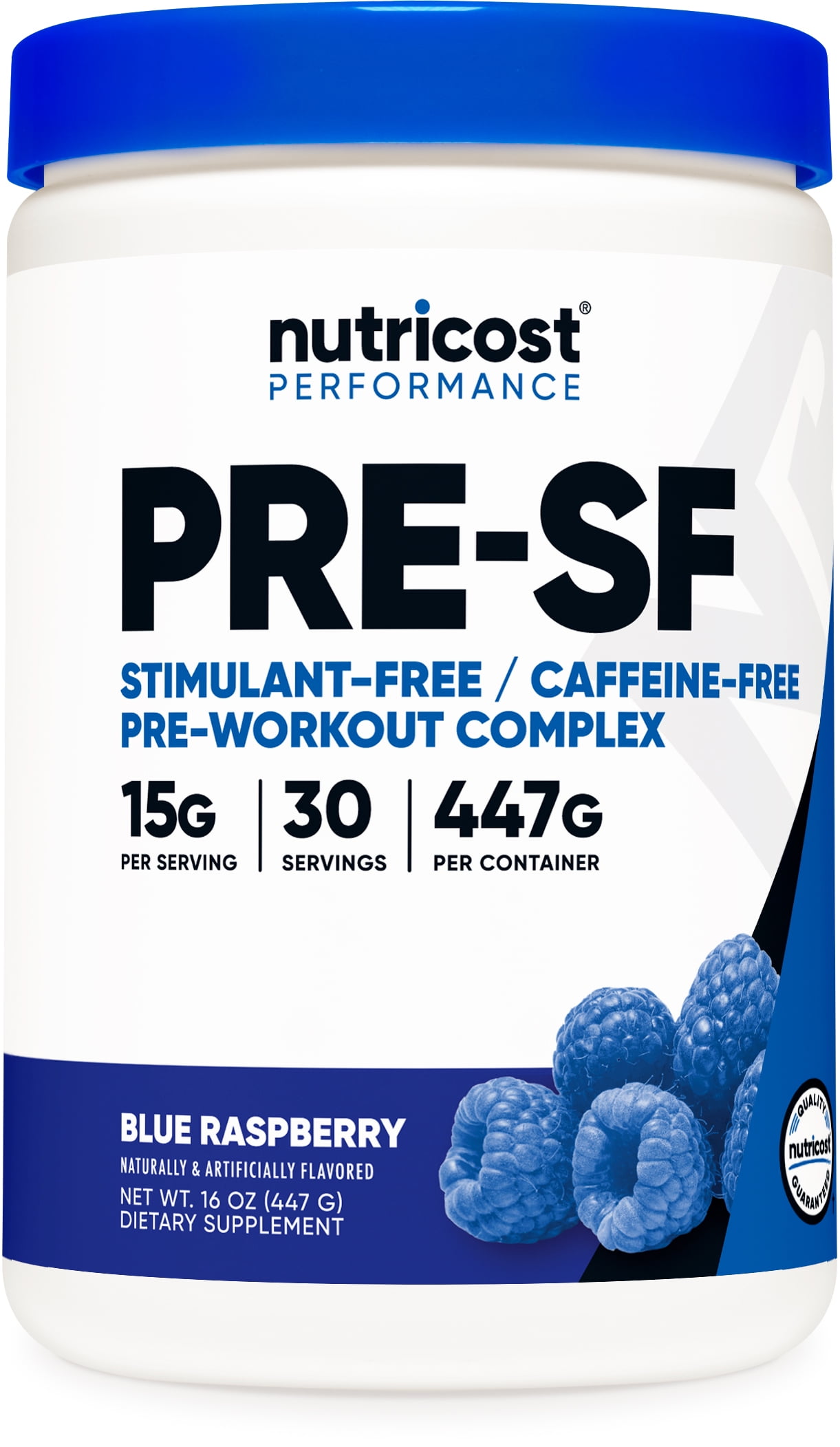 Nutricost Stim-Free Pre-Workout Powder Supplement, 30 Servings, Blue ...