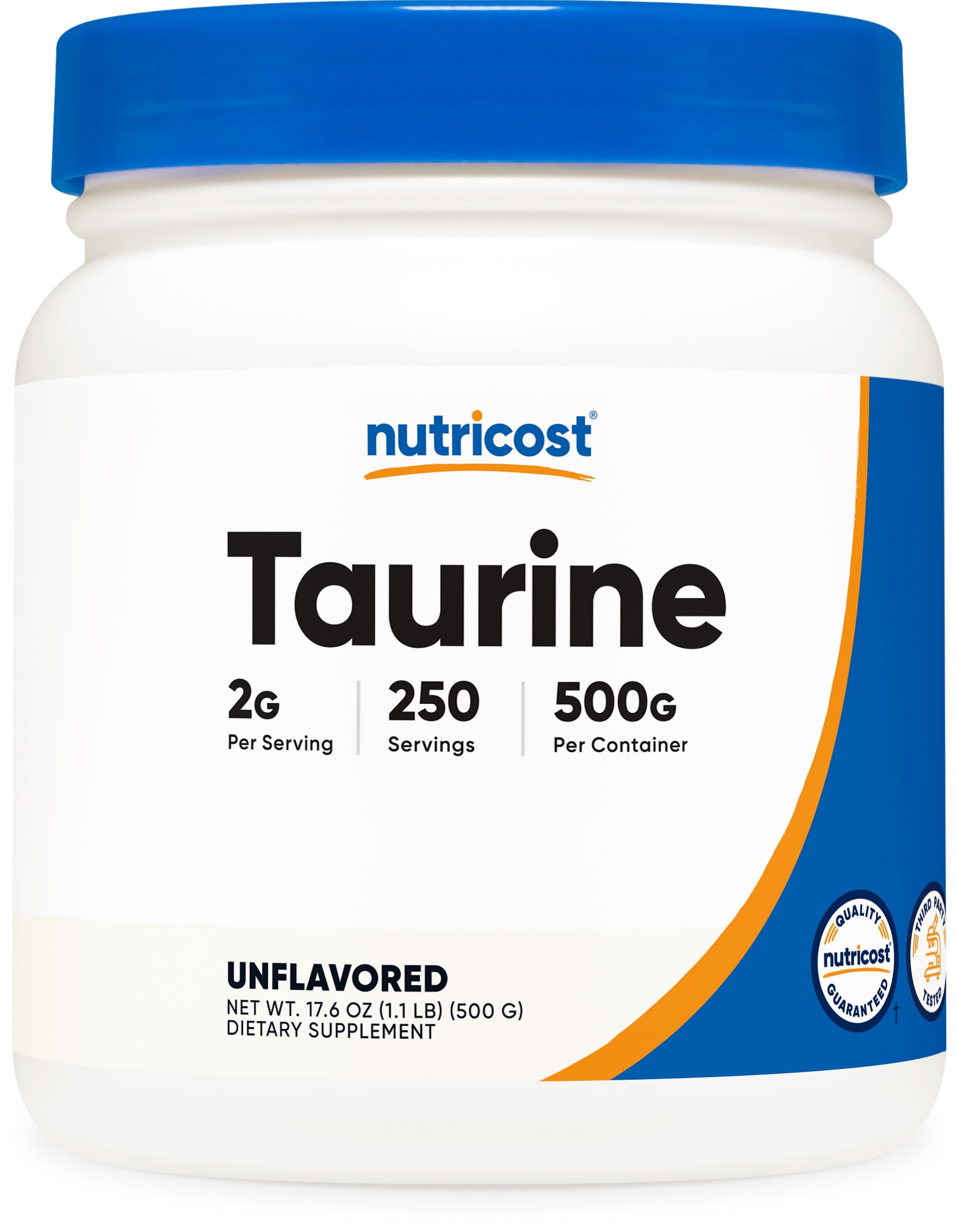 Nutricost Bulk Taurine Supplement Powder, 250 Servings, 500 Grams ...