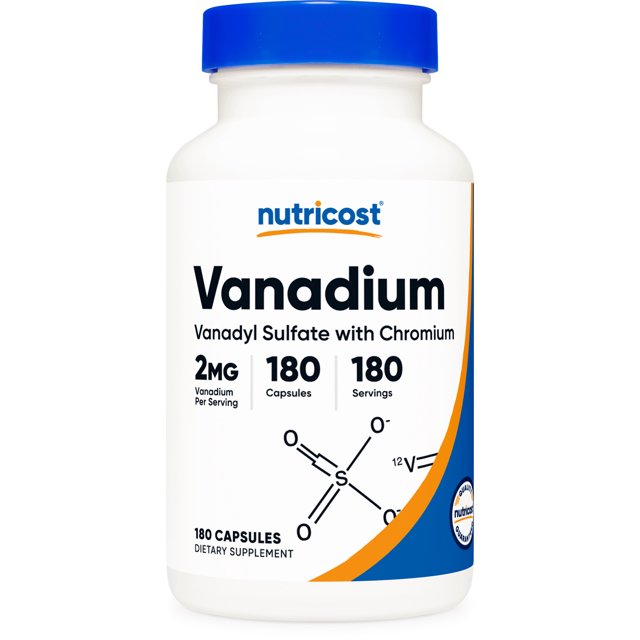 Nutricost Vanadium with Chromium 2mg, 180 Vegetarian Capsules - Walmart.com