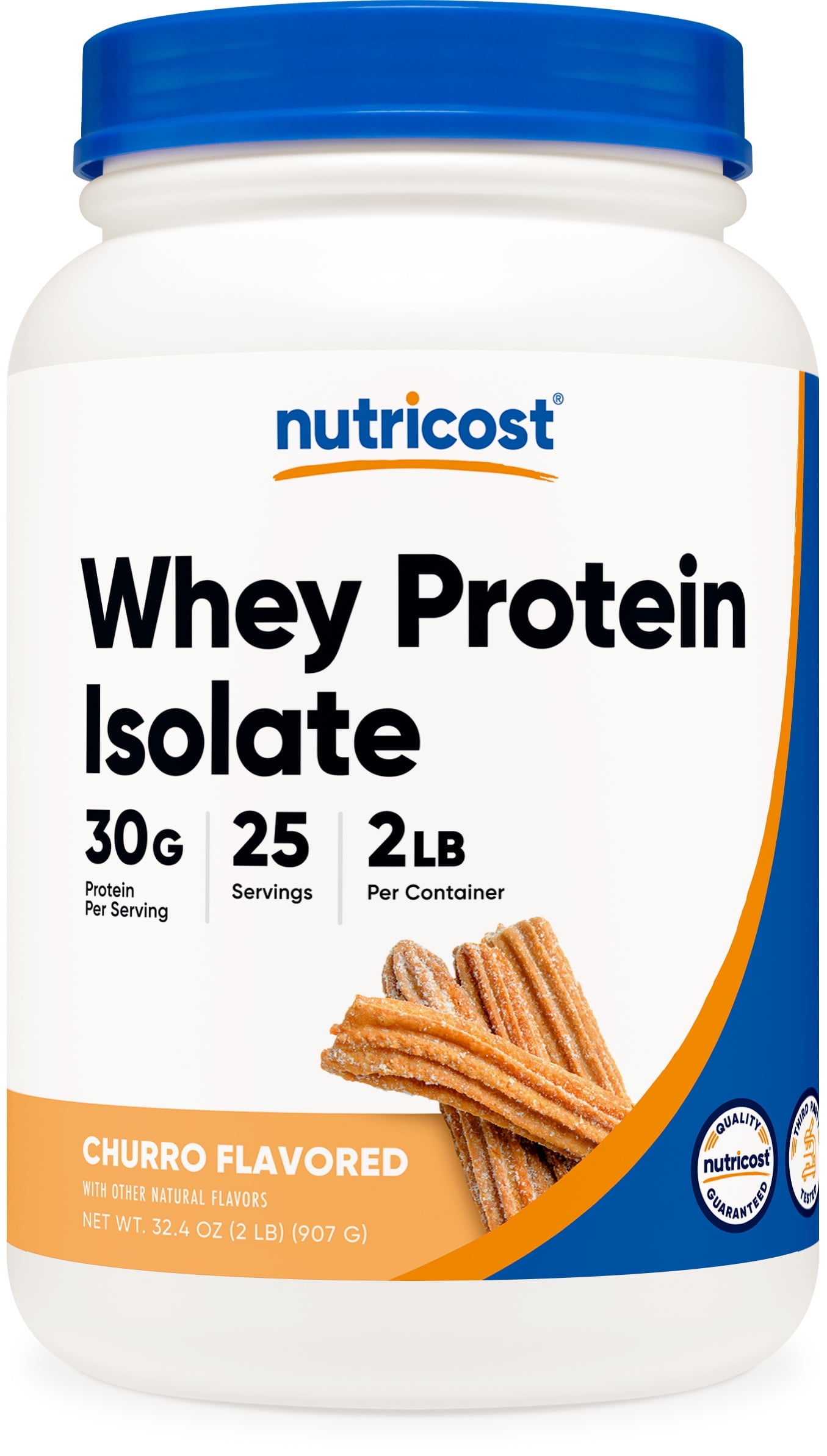 Nutricost Whey Protein Isolate 2 LB Churro Flavored - Non-GMO, Gluten ...