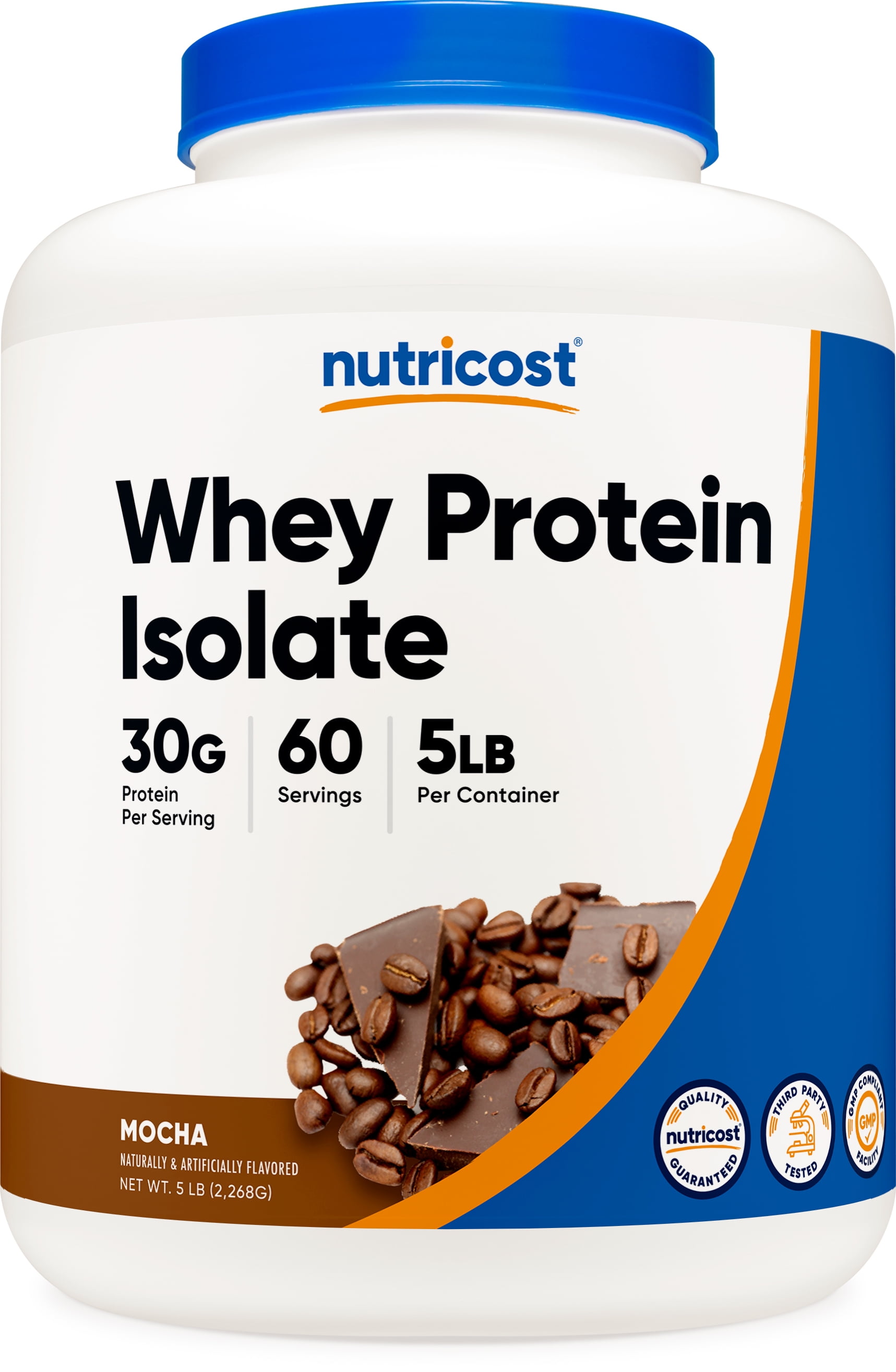 Free Shipping! Nutricost Whey Protein Isolate Powder Mocha 5LBS 30g ...