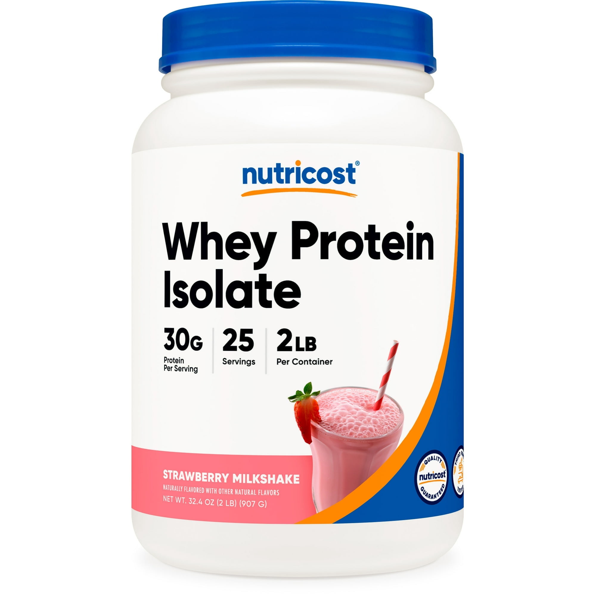 Nutricost Whey Protein Isolate Powder (Strawberry Milkshake) 2LBS ...