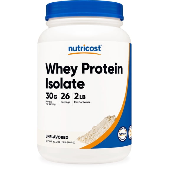 Nutricost, Whey Protein Isolate Powder, 2LBS, Unflavored - Walmart.com