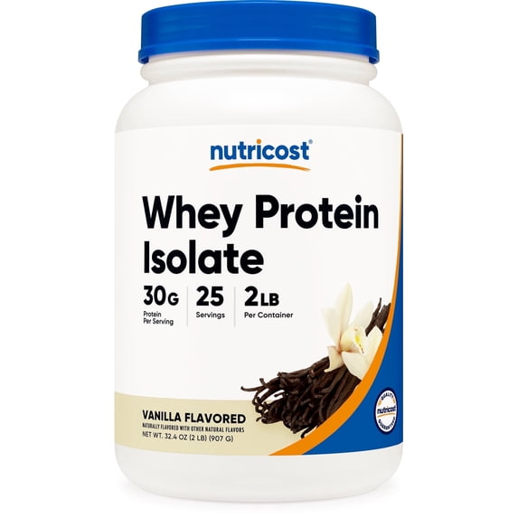 Free Shipping! Nutricost Whey Protein Isolate Powder Vanilla 2LBS 30g ...