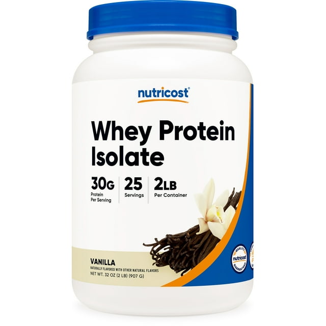 Nutricost Vanilla Whey Protein Isolate Powder, 2LBS - Non-GMO & Gluten Free Supplement - Walmart.com