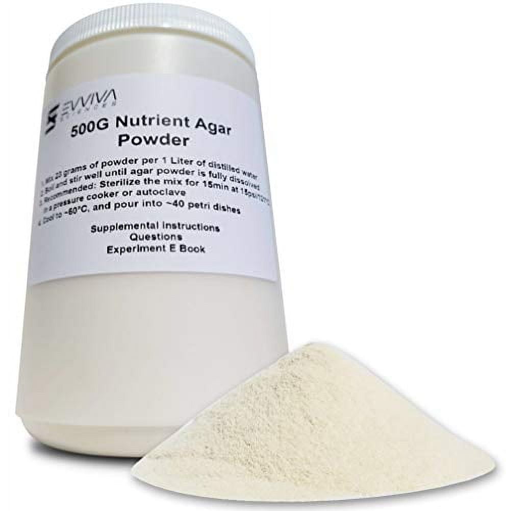 Nutrient Agar Powder 500 Grams by Evviva Sciences, Makes 900 to 1000 Agar Petri Dishes, Can Be ...