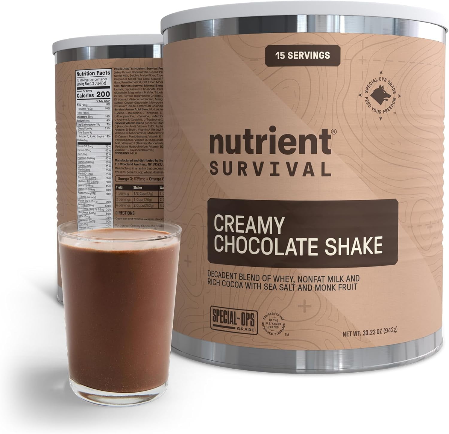 Nutrient Survival Creamy Chocolate Whey Protein Shake: Gluten-Free ...