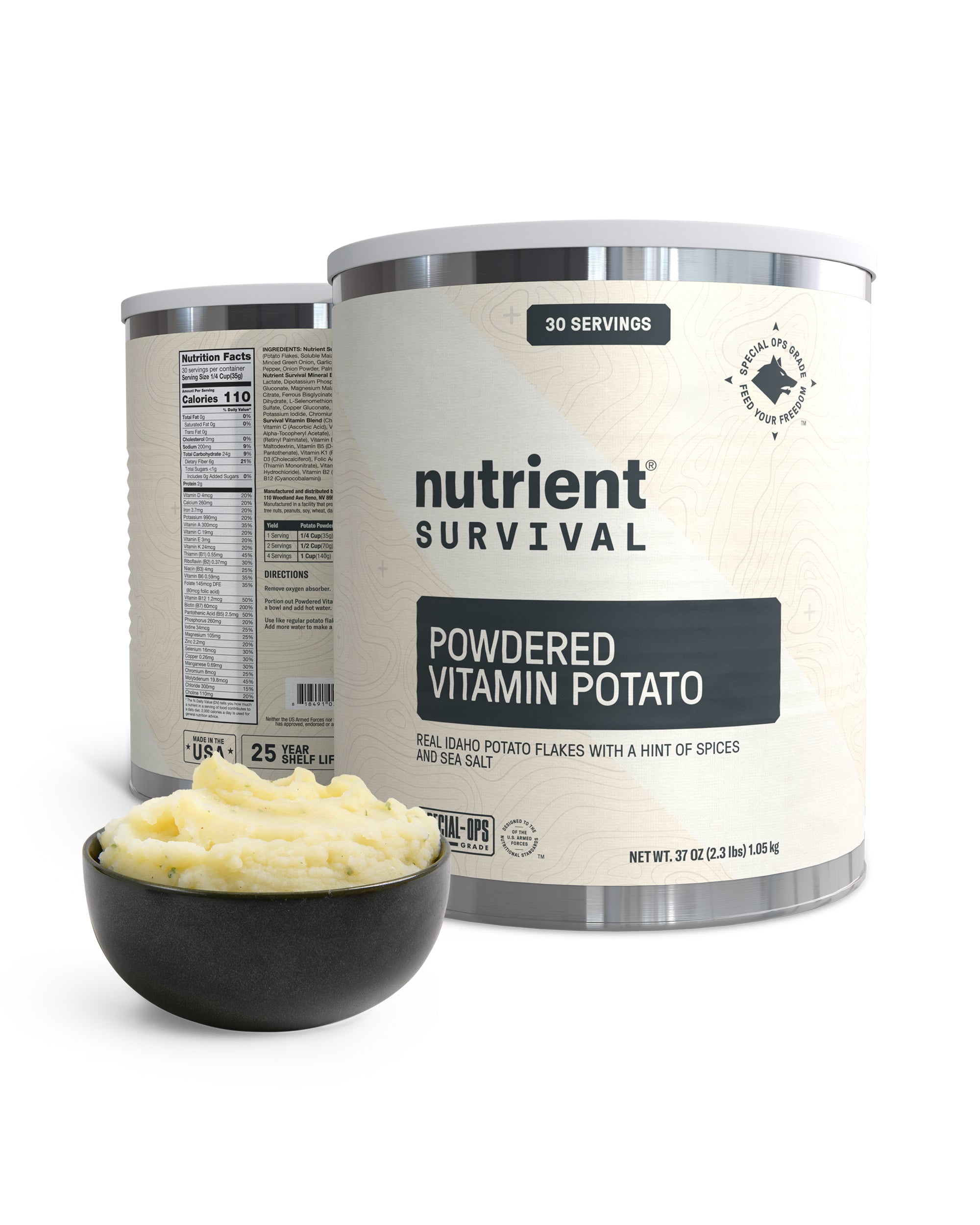 Nutrient Survival Potato Flakes, Powdered Vitamin Potato (30 Servings ...