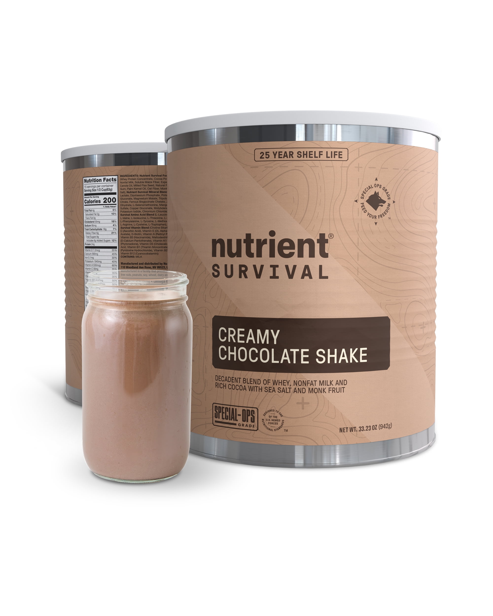 Nutrient Survival Protein Shake, Creamy Chocolate, Whey Protein Powder ...