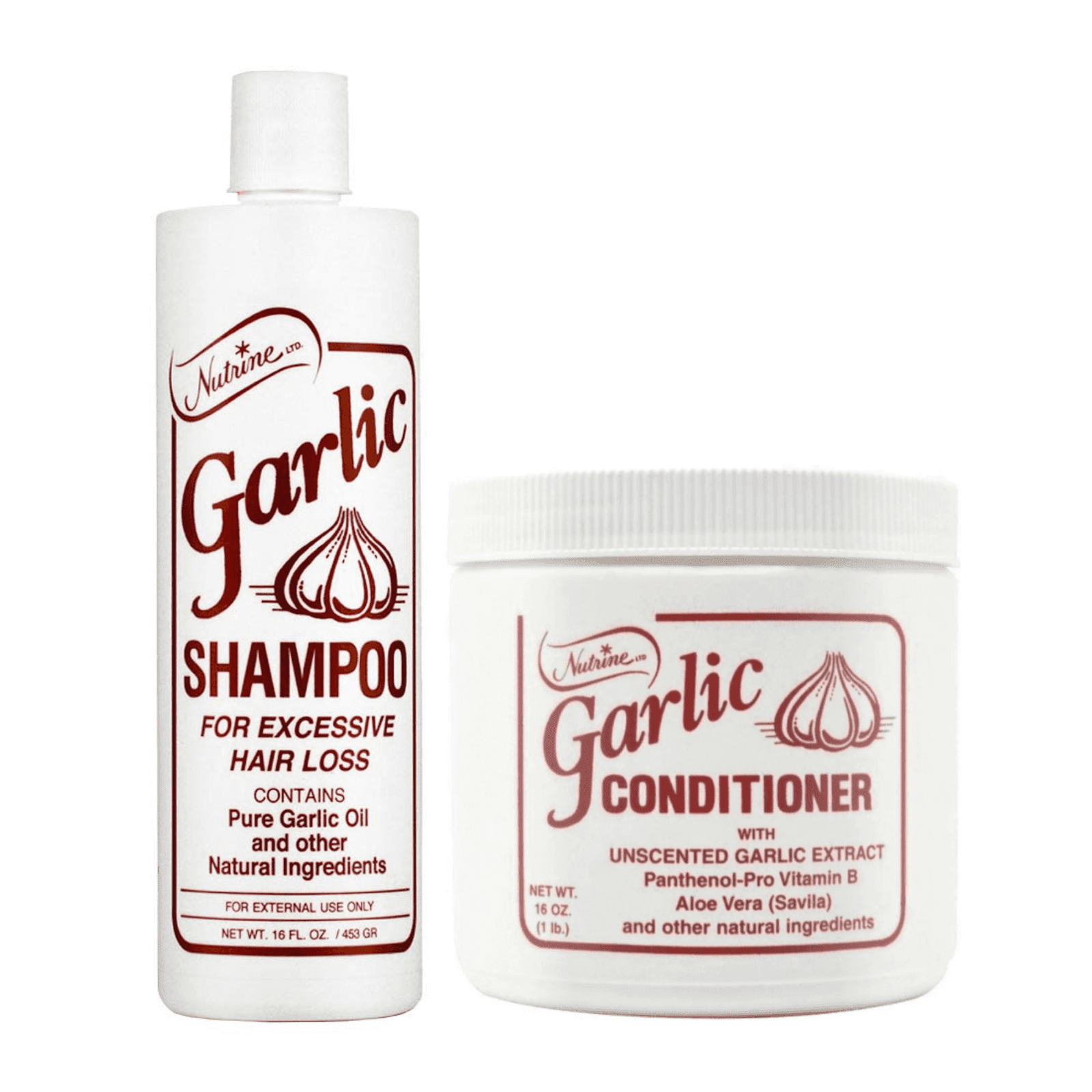 Nutrine Garlic Shampoo 16oz + Garlic Conditioner 16oz Set - Walmart.com