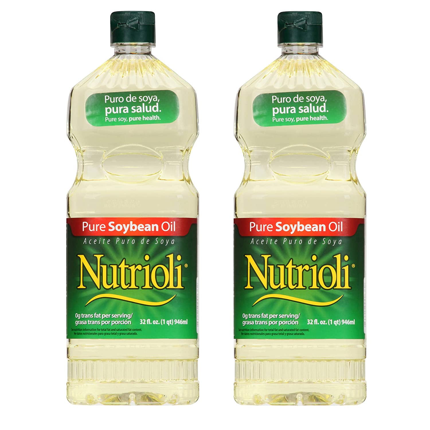 Nutrioli Pure Soybean Oil, 32 fl oz, 2 Pack, Soybean Cooking Essential ...