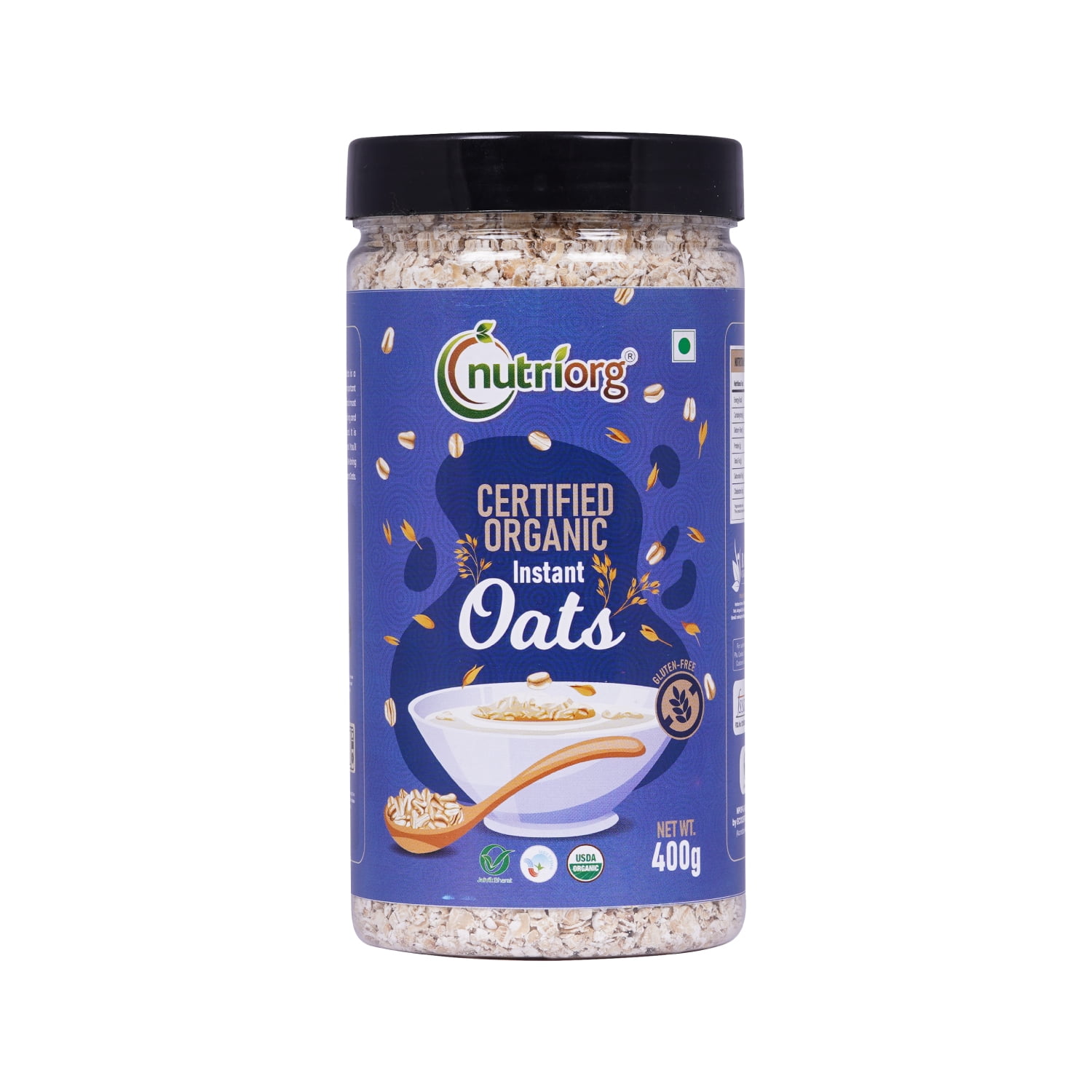 Nutriorg Certified Organic Instant Oats 400g (0.881849 LBS) - Walmart.com