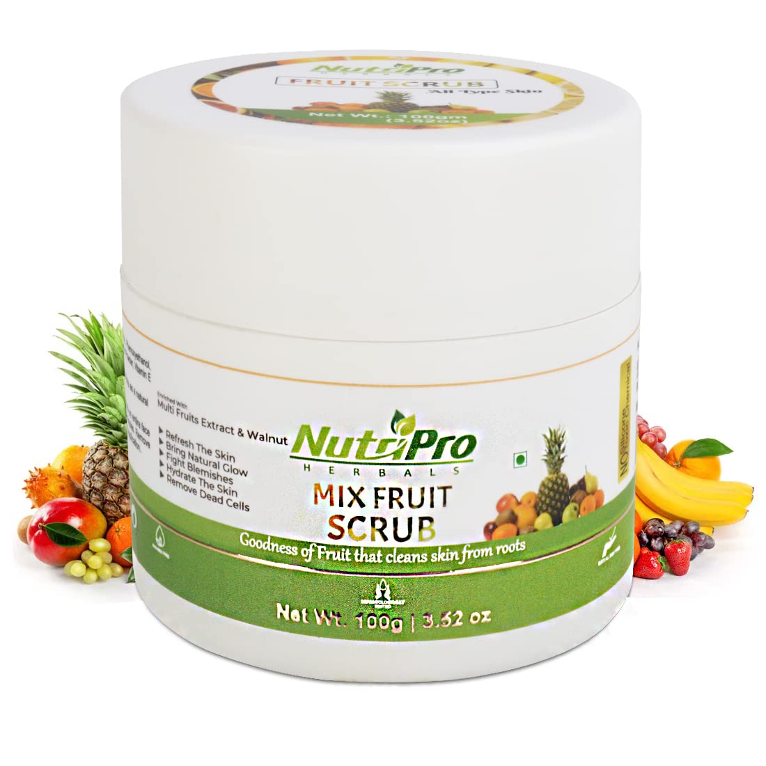 Nutripro Mix Fruit Scrub|Enriched With Multi Fruits Extract & Walnut|Hydrate The Skin & Remove ...
