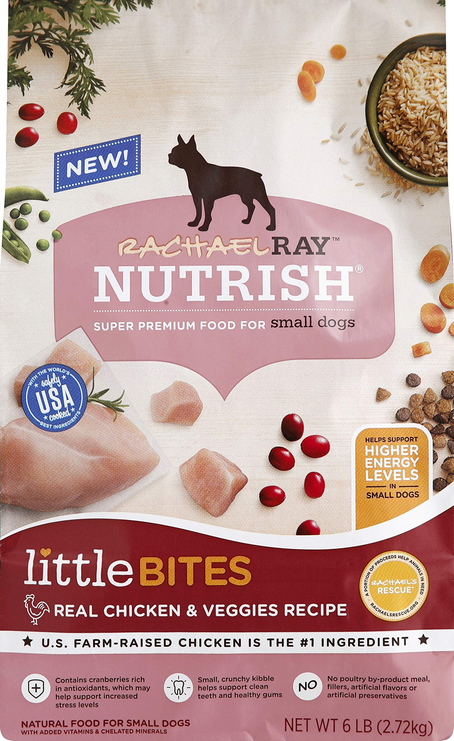 Nutrish Rachael Ray Little Bites Dry Dog Food, Chicken & Veggies Recipe ...