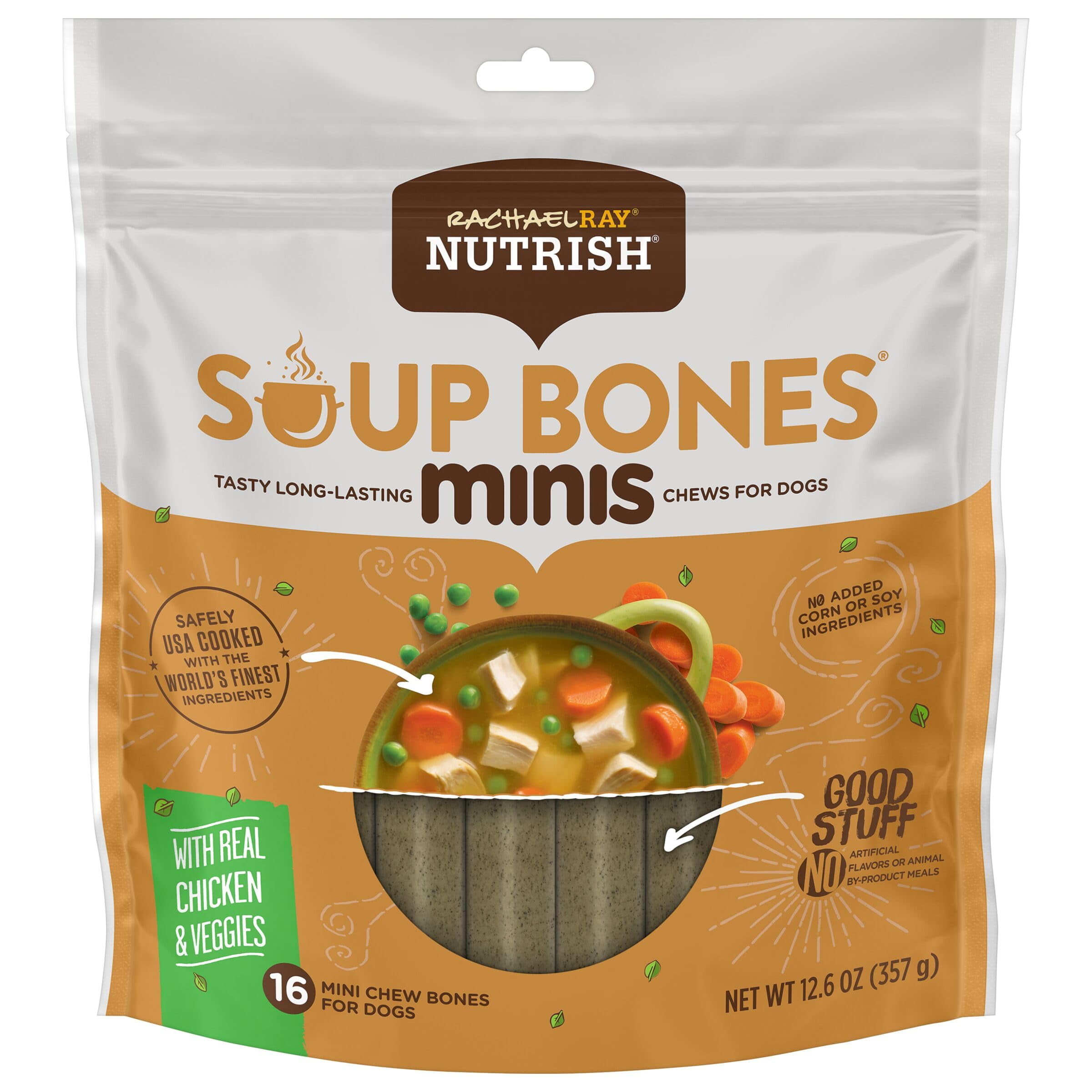 Nutrish Rachael Ray Soup Bones Minis ATT1Dog Chews with Real Chicken ...