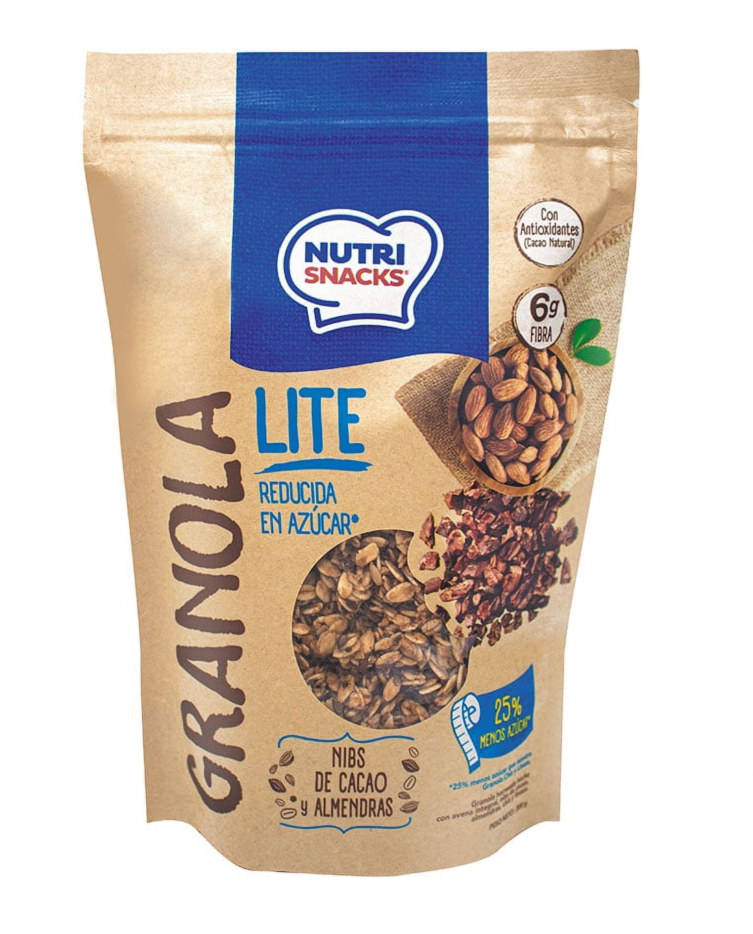 Nutrisnacks Granola Lite, Cacao Nibs & Almonds 10.5 oz., Ready to Enjoy ...