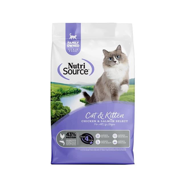 NutriSource All Life Stages Chicken & Salmon Select Cat Food 4 lb ...